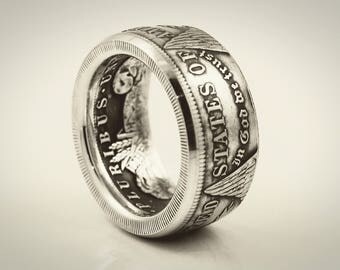 Silver coin ring | Etsy