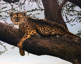 Leopard paintings | Etsy