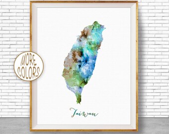 Taiwan map | Etsy