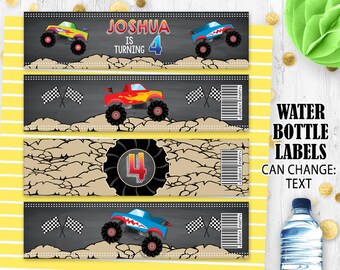 Monster truck labels | Etsy