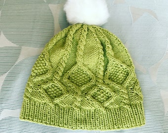 KNITTING PATTERN Diamond Cable Throw PDF knitting pattern