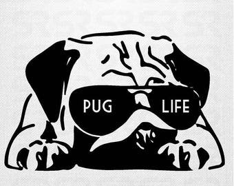 Pug wall decals | Etsy