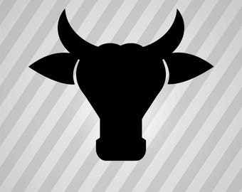 Cow head silhouette | Etsy