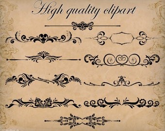 Flourish swirls | Etsy