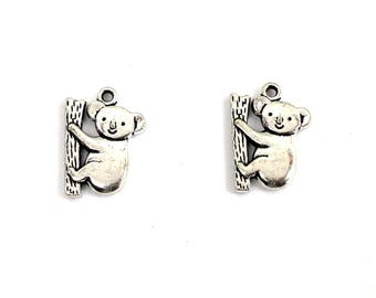 Koala Charms Animal Charms Koala Bear Antiqued Silver Charms