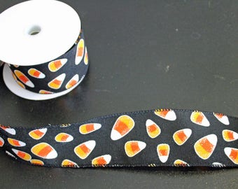 Candy Corn Ribbon Wreath