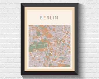 Berlin map | Etsy
