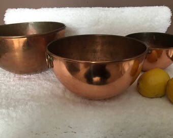 Copper mixing bowls | Etsy