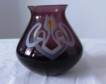 Caithness glass vase | Etsy