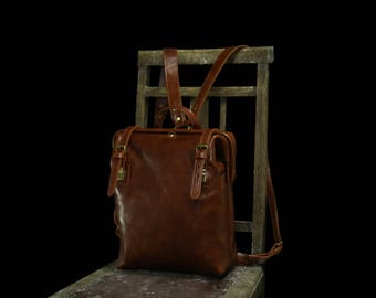 Leather backpack | Etsy