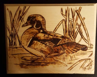 Duck wood burning | Etsy