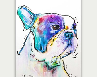 Colorful dog art | Etsy