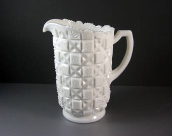 Milk glass pitcher | Etsy