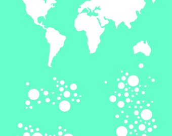 World map stencil | Etsy