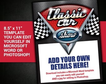 Classic car invite | Etsy