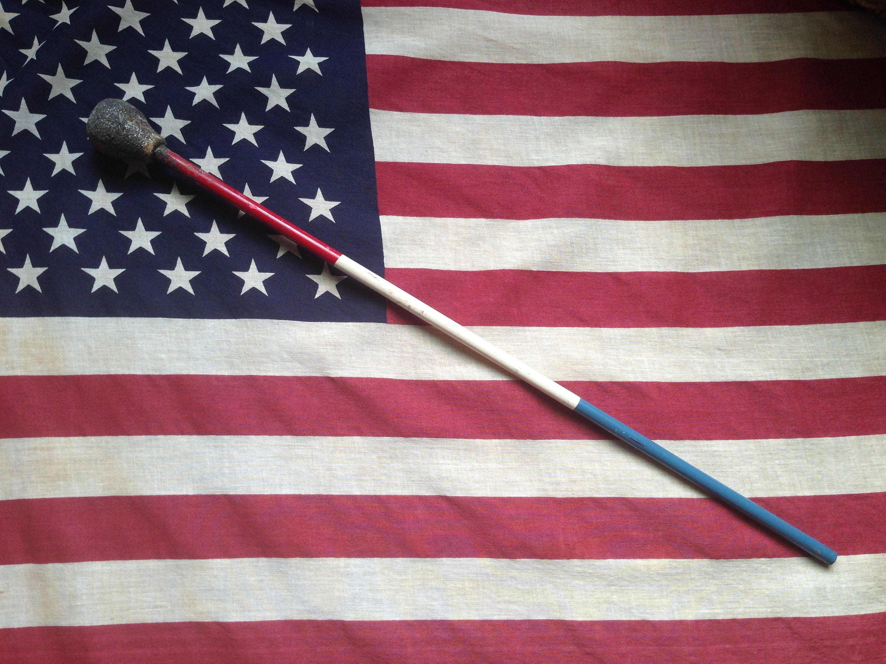 Vintage Patriotic Parade Baton 4th of July Red White Blue Drum
