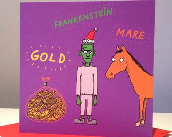 Funny Christmas card pun seasons greetings