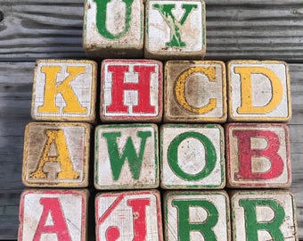 Wooden letter blocks | Etsy