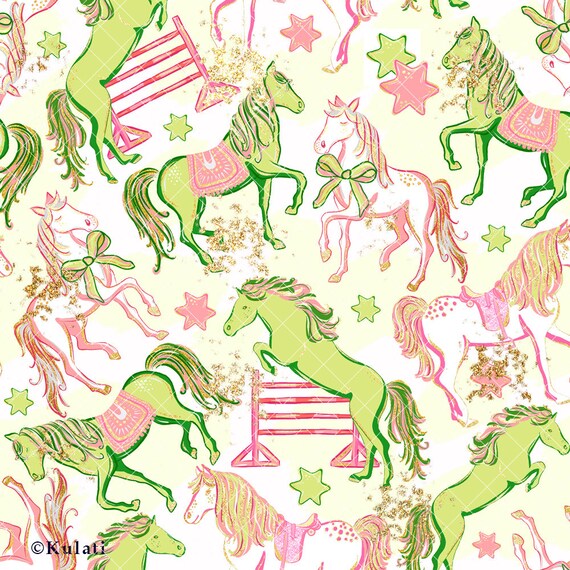 INSTANT DOWNLOAD preppy horse / pony digital paper seamless