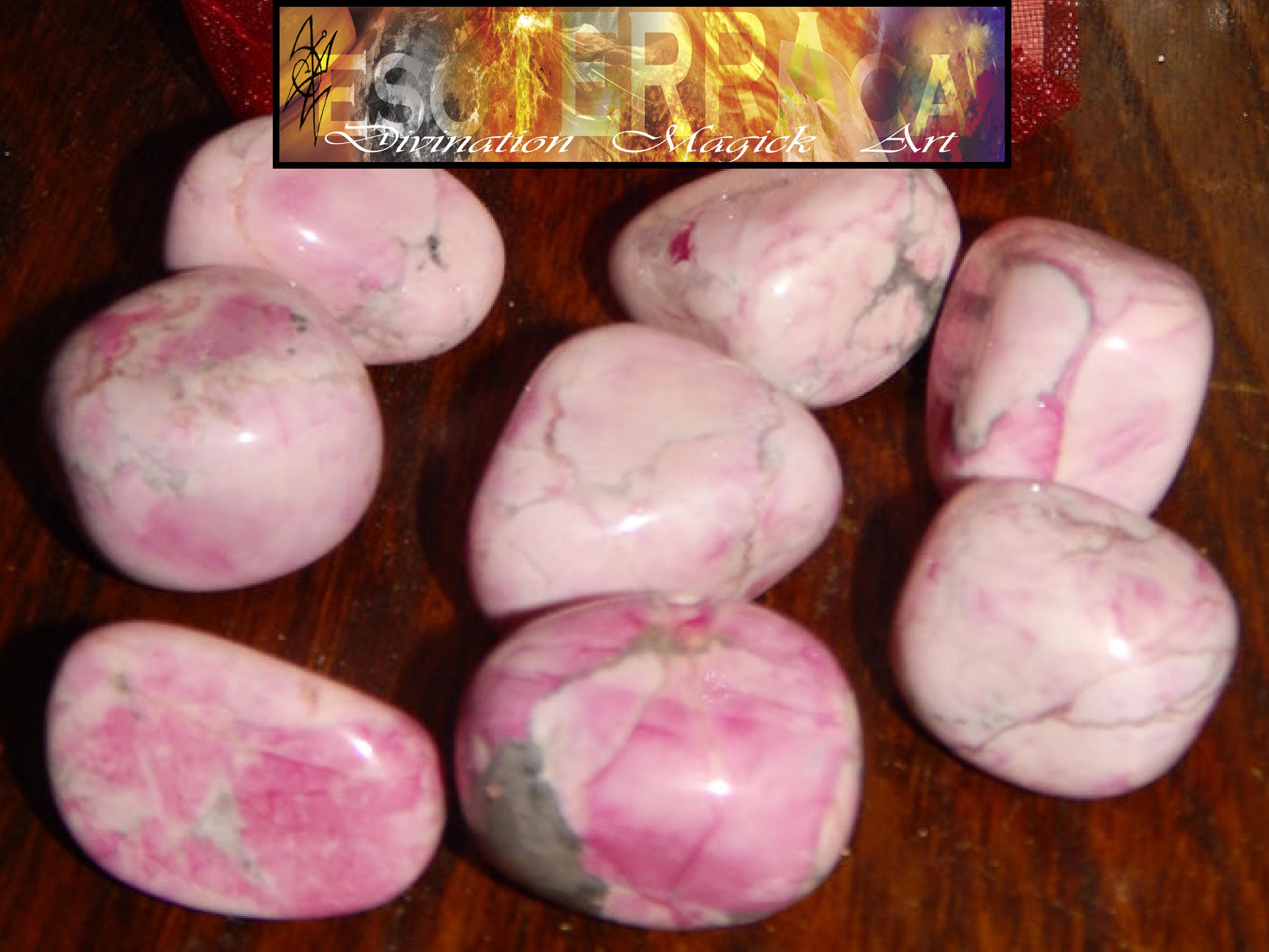 Genuine PINK HOWLITE Genuine Tumbled Pink Howlite 25mm