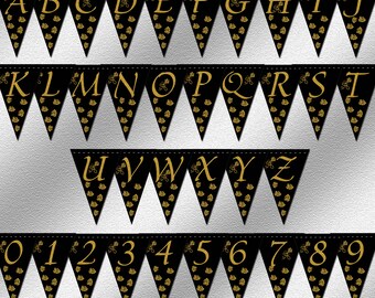 Black gold banner | Etsy