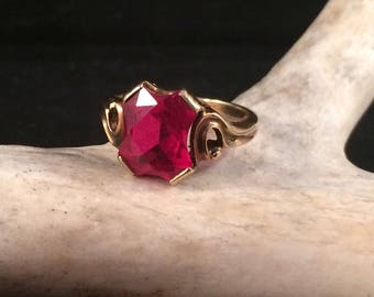Vintage ruby ring | Etsy
