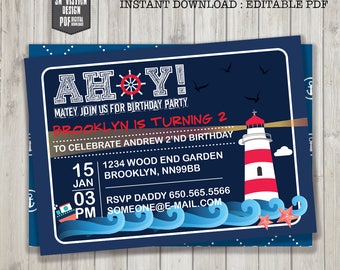 Nautical invitation | Etsy