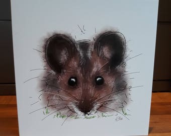 Funny Cat & Mouse Card Cat Art Mouse Art Cat and Mouse