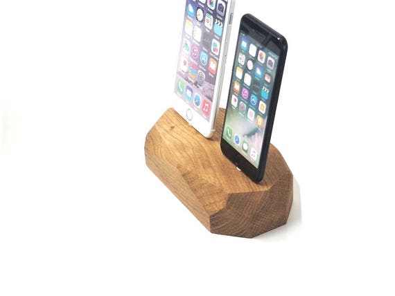 iPhone charging station wooden charging organizer desk