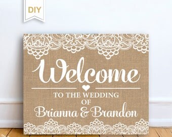 Burlap lace wedding | Etsy