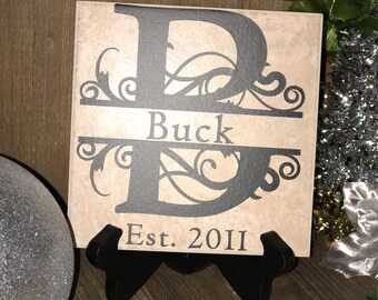 Monogrammed tiles | Etsy