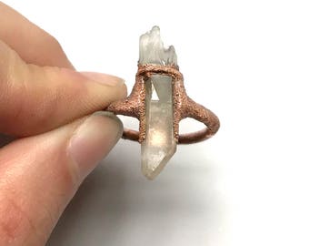 Quartz crystal ring | Etsy