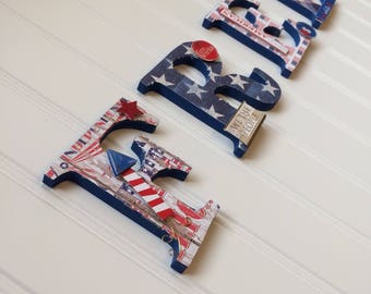 Patriotic letters | Etsy