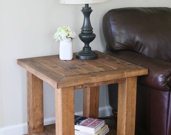 Rustic end table | Etsy