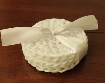 crocheted cotton dish scrubbies