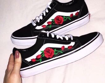 Rose patch vans | Etsy