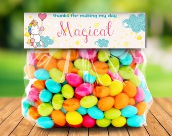 Unicorn Party Treat Bag Topper Unicorn BirthdayRainbow