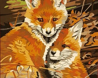 Baby fox painting | Etsy