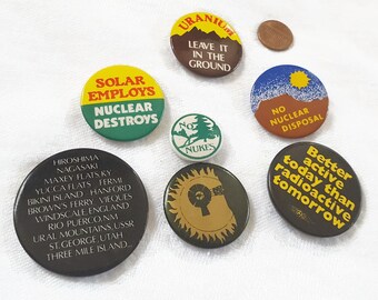 No Nukes Pin Large Pin-Back Button saying NO NUKES a simple