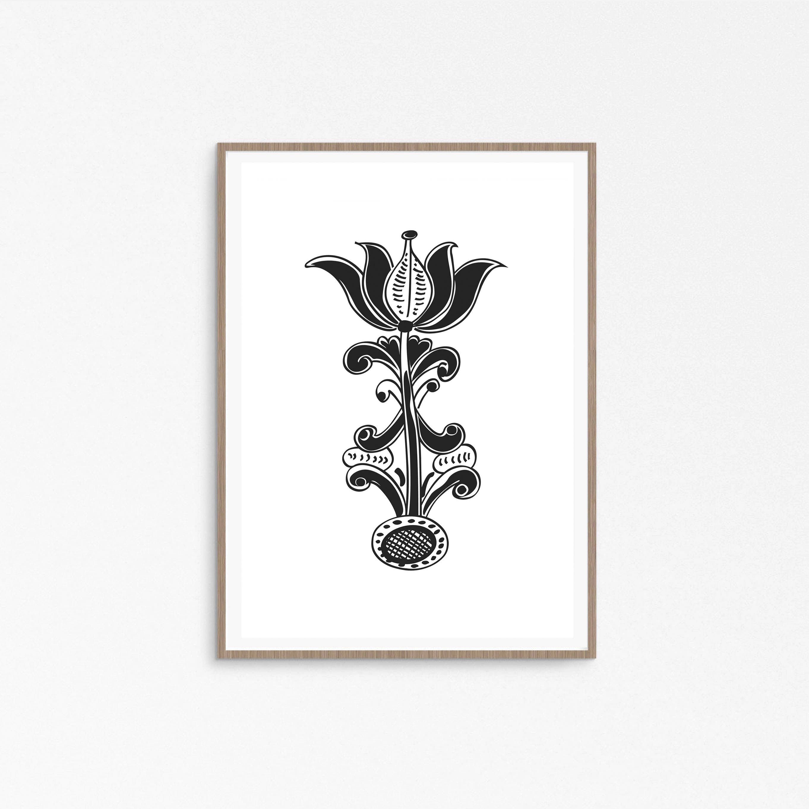 Scandinavian modern nordic flower art print Scandinavian