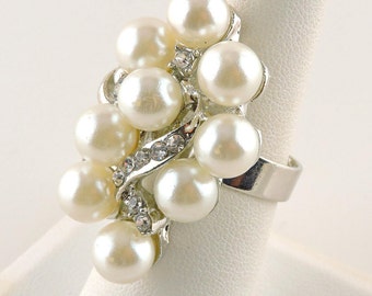 Large pearl ring | Etsy