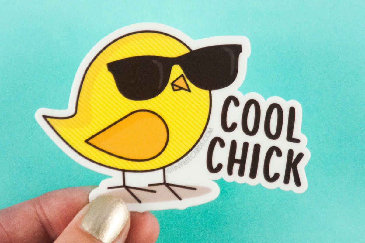 Funny Vinyl Sticker Cool Chick gift for friend