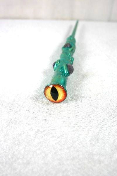 Green Dragon Wand Metallic Green Magic Wand Warlock Wand LARP