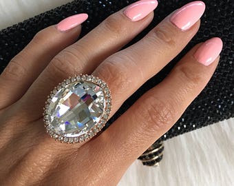 Large stone ring | Etsy