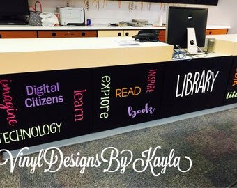 Library wall decal | Etsy