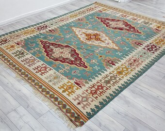 Blue kilim rug | Etsy