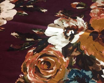 Floral knit fabric | Etsy