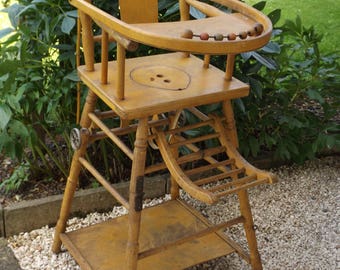 Wooden high chair | Etsy