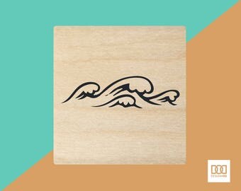 Wave rubber stamp | Etsy