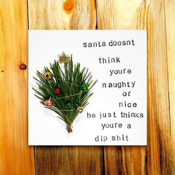 Items Similar To Naughty Or Nice Christmas Card On Etsy
